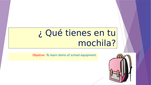 ¿ Qué tienes en tu mochila? | Teaching Resources