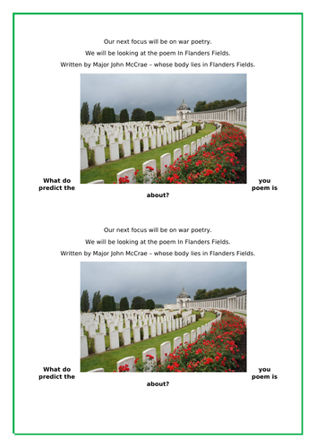 Flanders Field - rememberance day poetry | Teaching Resources