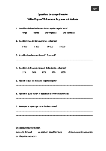 IB French B identités santé vegan en France Oxford | Teaching Resources