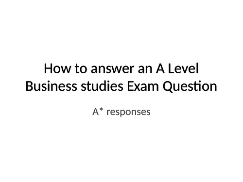 PeCan Pie + AJIM A level Business Exam Technique | Teaching Resources
