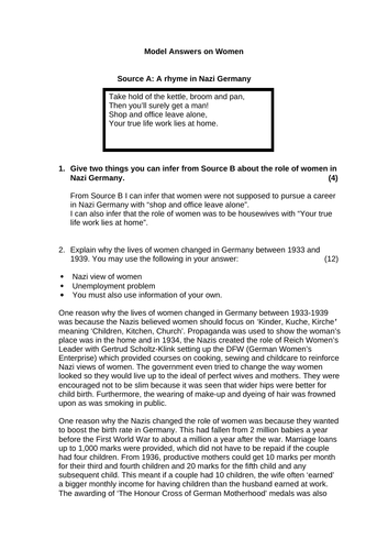 Edexcel 9-1 Weimar & Nazi Germany - Women in Nazi Germany- Lesson 28 ...