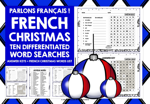 FRENCH CHRISTMAS WORD SEARCHES #1 | Teaching Resources