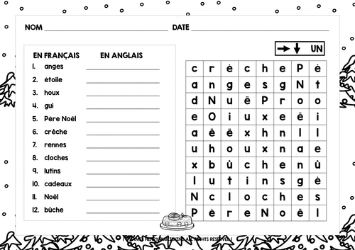 FRENCH CHRISTMAS WORD SEARCHES #1 | Teaching Resources