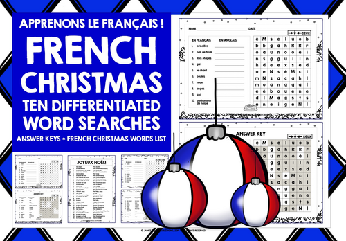 FRENCH CHRISTMAS WORD SEARCHES #1 | Teaching Resources
