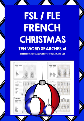 FRENCH CHRISTMAS WORD SEARCHES #1 | Teaching Resources