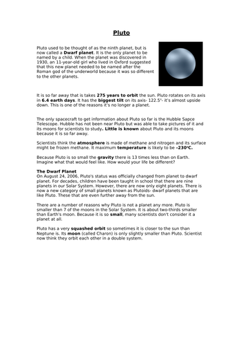 Planets Research full lesson year 7kl space/ earth and beyond ...