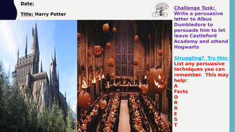 Harry Potter - KS3 - Creative and Persuasive Writing, Analysis and ...