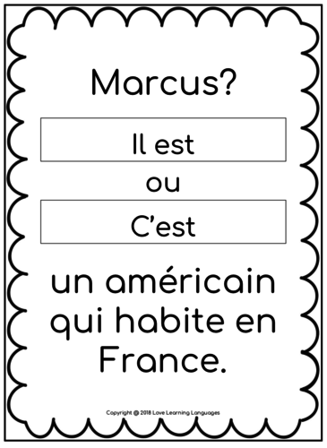 C'est versus Il est - 50 French task cards | Teaching Resources