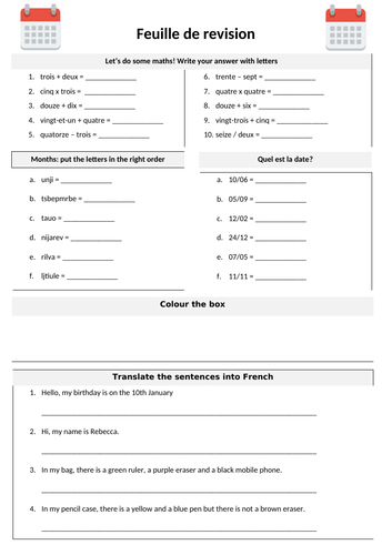 Revision - introduction to French | Teaching Resources