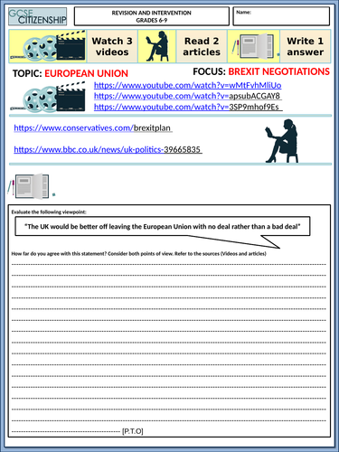 Brexit and European Union x2 lessons | Teaching Resources