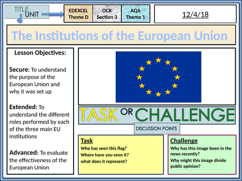 EU Institutions x 2 lessons - European Union | Teaching Resources
