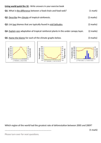 AQA 9-1 Living world MANY worksheets and progress checks | Teaching ...