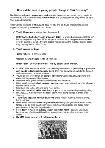 Edexcel 9-1 Weimar and Nazi Germany - Young People in Nazi Germany ...