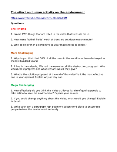 Geography - Human Effects On Environment | Teaching Resources