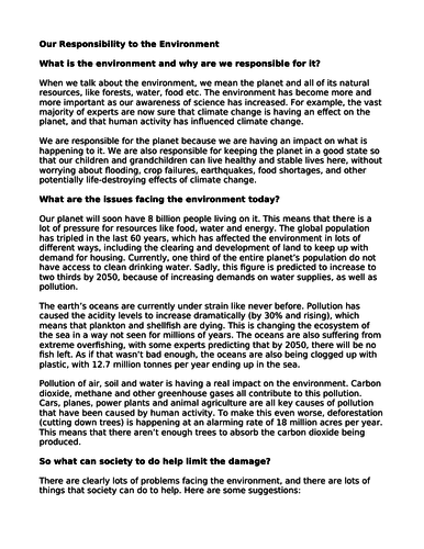 Geography - Human Effects On Environment | Teaching Resources