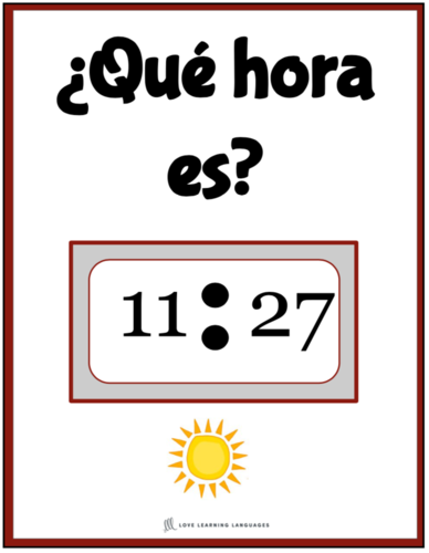 Spanish - Telling time task cards | Teaching Resources