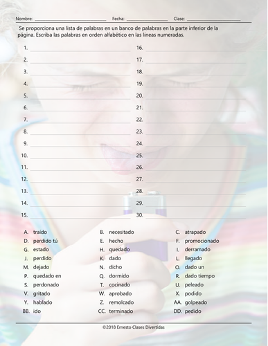 Conditional Sentences Type 3 Alphabetical Order I Spanish Worksheet ...