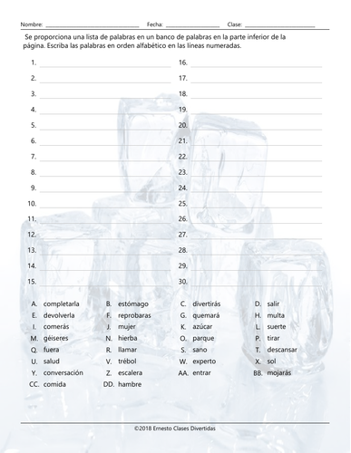 Conditional Sentences Types 0 and 1 Alphabetical Order I Spanish ...