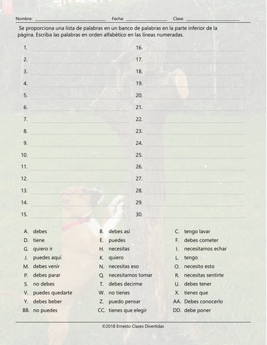 Modals of Obligation, Necessity, and Prohibition Alphabetical Order I ...