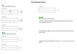 Maths Division using Bar Modelling | Teaching Resources