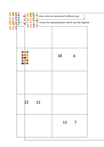 Year 1 comparing numbers and representations place value | Teaching ...