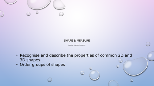 Shape & Measure 2D and 3D shapes | Teaching Resources