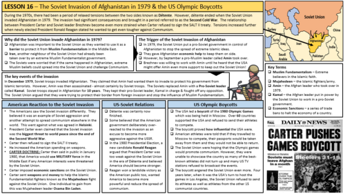 Soviet invasion of Afghanistan 1979 - Cold War - GCSE History Edexcel ...