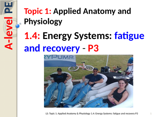 A-Level PE EDEXCEL (spec 2016) 1.4. Energy Systems: Part 3 | Teaching ...