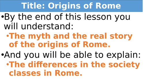 The Origins of Rome | Teaching Resources