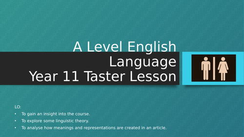 A Level English Language Taster Session | Teaching Resources