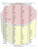 Colors and Shapes Alphabetical Order II Spanish Worksheet | Teaching ...