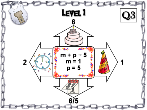 Evaluating Algebraic Expressions Game: Escape Room New Year's Math ...