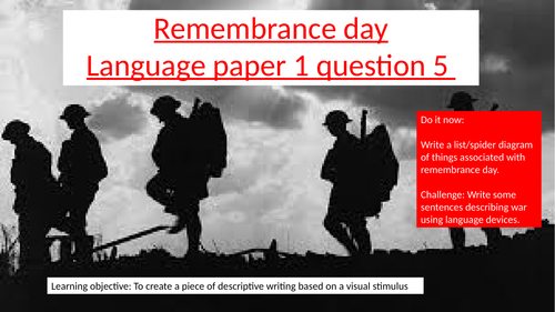 Remembrance day creative writing lesson | Teaching Resources