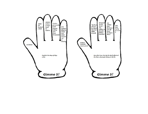 Cold War Revision Flash Cards ('Gimme 5') | Teaching Resources