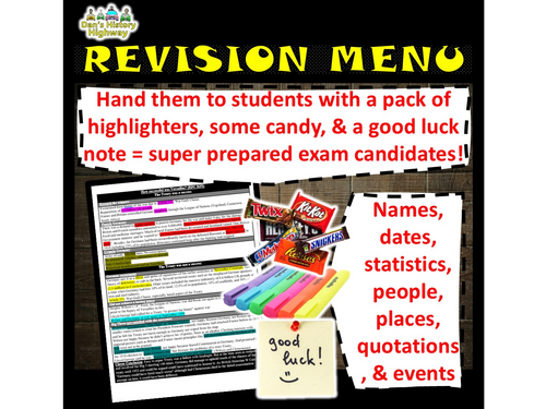 Revision Menu – Treaty of Versailles (CIE) | Teaching Resources