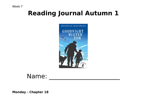 Goodnight Mr Tom Reading Journals Y5 | Teaching Resources