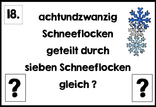 GERMAN CHRISTMAS NUMBERS 0-31 CHALLENGE CARDS | Teaching Resources