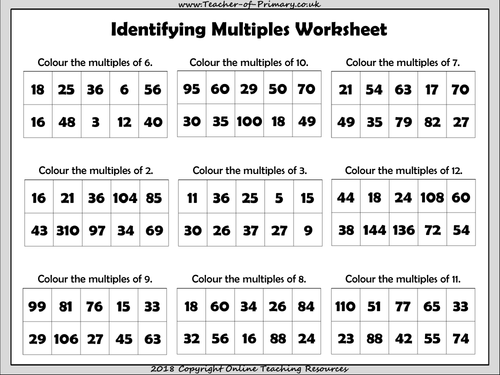 Identifying Multiples - Year 5 | Teaching Resources