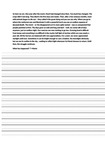 Reading Comp with handwriting practice | Teaching Resources