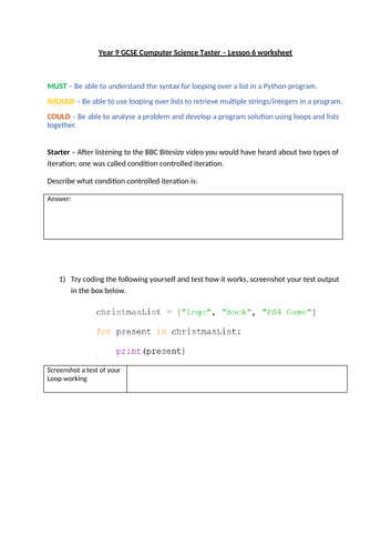 Python Programming - while loops (iteration) | Teaching Resources Python Programming - while loops (iteration) | Teaching Resources
