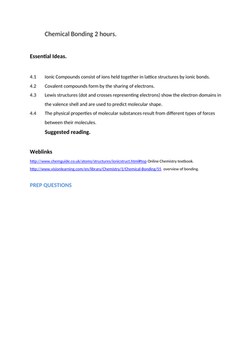 Chemical Bonding | Teaching Resources