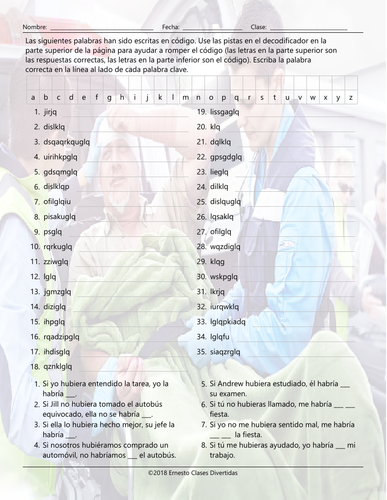 Conditional Sentences Type 3 Decoder Box Spanish Worksheet | Teaching ...