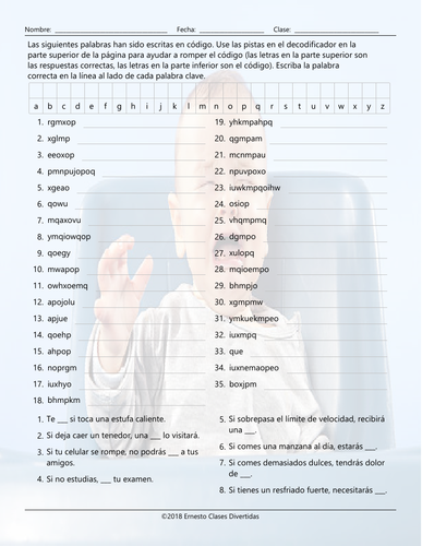 Conditional Sentences Types 0 and 1 Decoder Box Spanish Worksheet ...