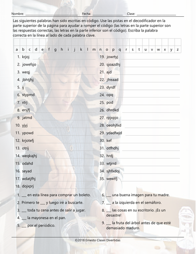 Imperative Verbs Decoder Box Spanish Worksheet | Teaching Resources
