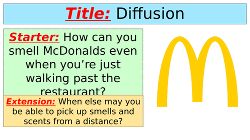 Diffusion Lesson with Worksheets | Teaching Resources