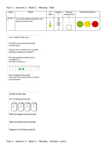 Reception / Year 1 White Rose numeracy planning and resources - Autumn ...