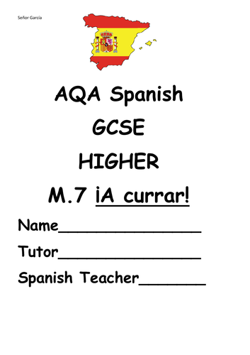 GCSE Spanish Booklet - 7 ¡A currar!(Higher) | Teaching Resources GCSE Spanish Booklet - 7 ¡A currar!(Higher) | Teaching Resources