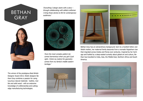 WJEC GCSE Product Design - Bethan Gray - Iconic Designers | Teaching ...