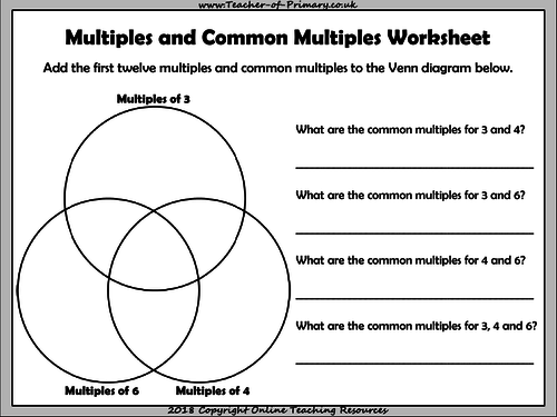 Common Multiples Activity - Year 5 | Teaching Resources