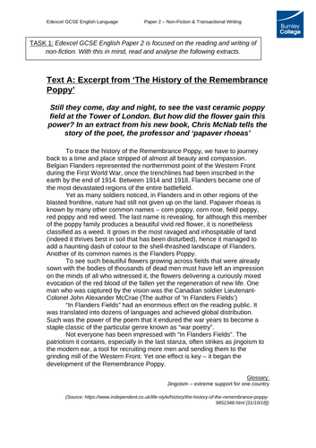 Remembrance - The Histroy of the Poppy | Teaching Resources